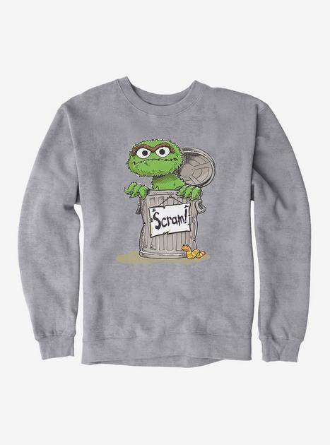 Sesame Street Oscar The Grouch Scram Sweatshirt - GREY | BoxLunch