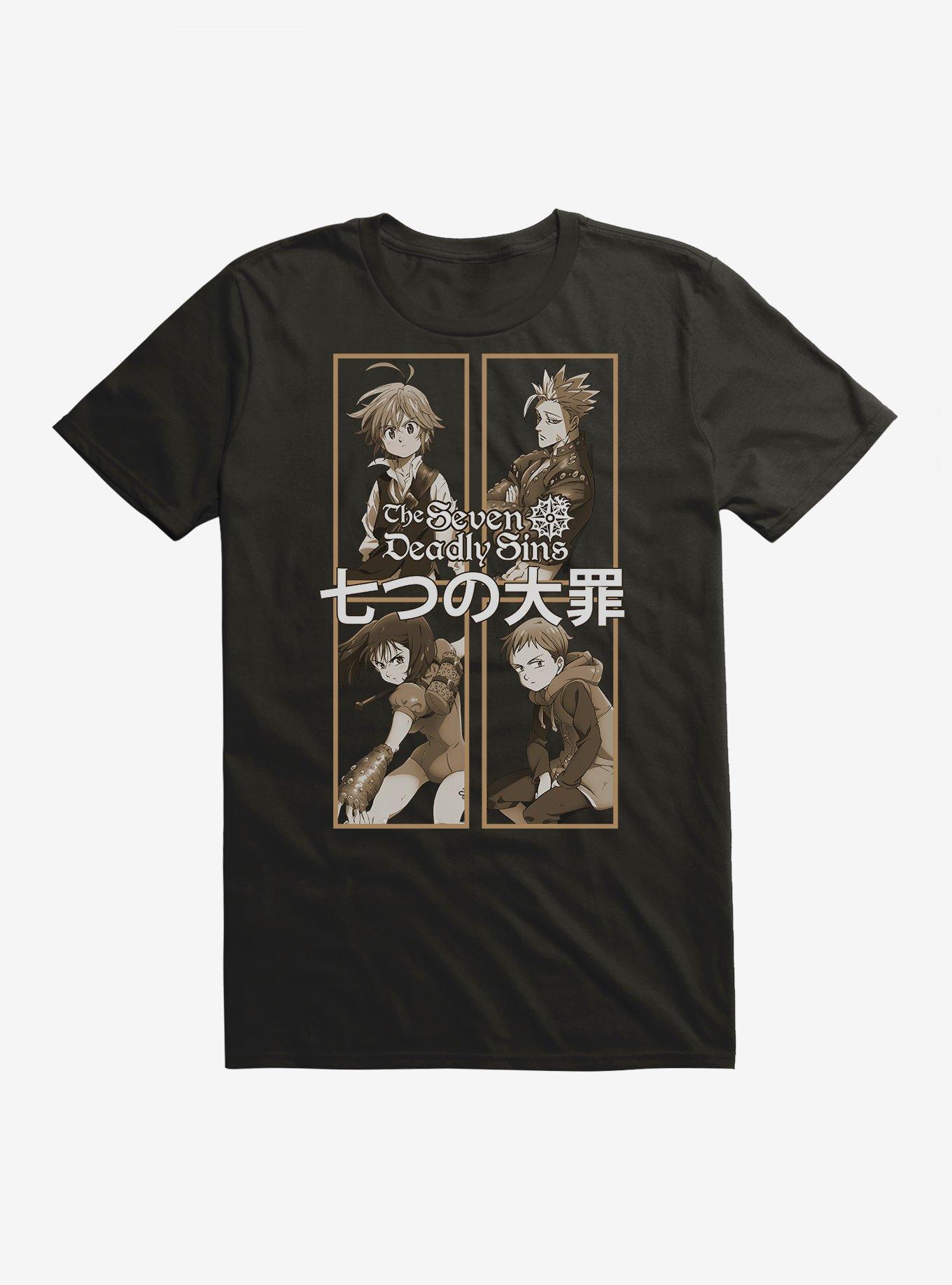 The Seven Deadly Sins Meliodas, Ban, Diane and King T-Shirt - BLACK ...