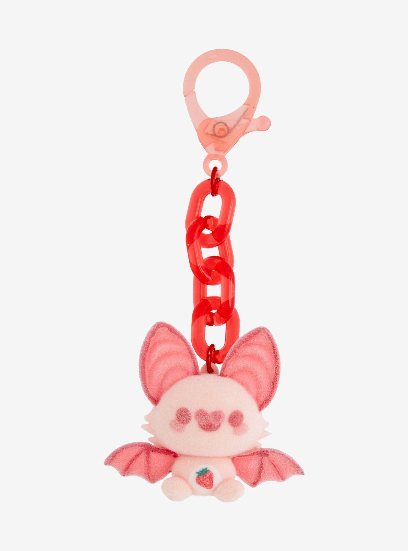 Strawberry Fruit Bat Flocked Keychain | BoxLunch