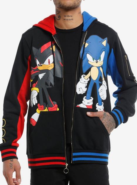 Sonic The Hedgehog Sonic & Shadow Split Hoodie | Hot Topic