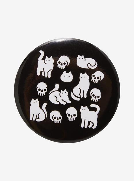 Cat And Skulls 3 Inch Button Hot Topic