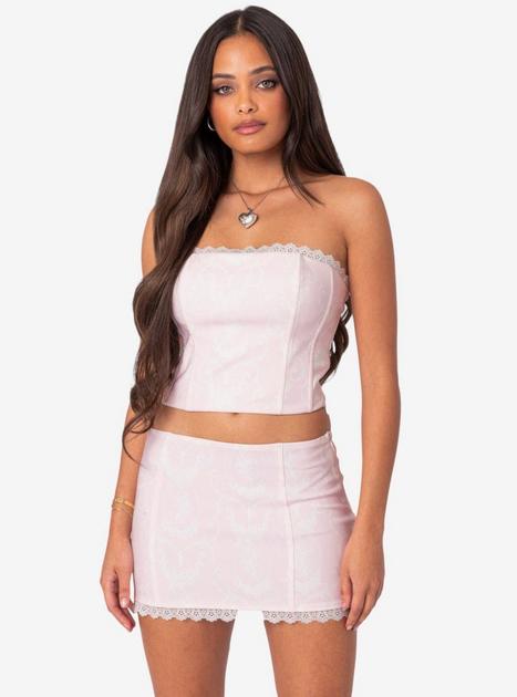 Edikted Silvie Printed Lace Up Corset Top | Hot Topic