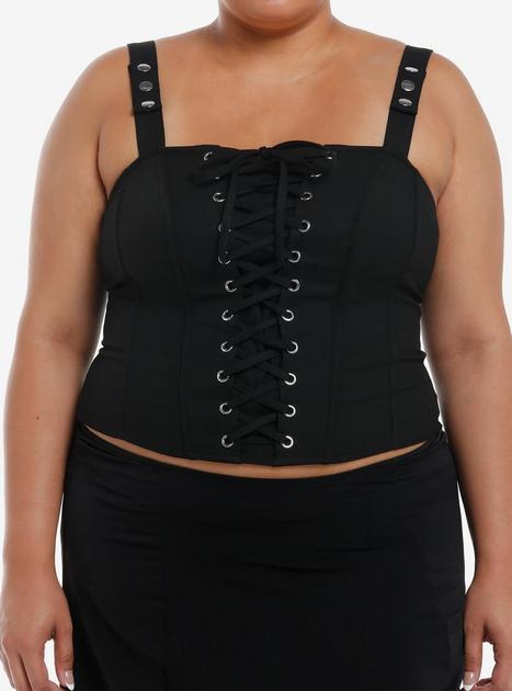 Social Collision Black Lace-Up Girls Corset Top Plus Size | Hot Topic