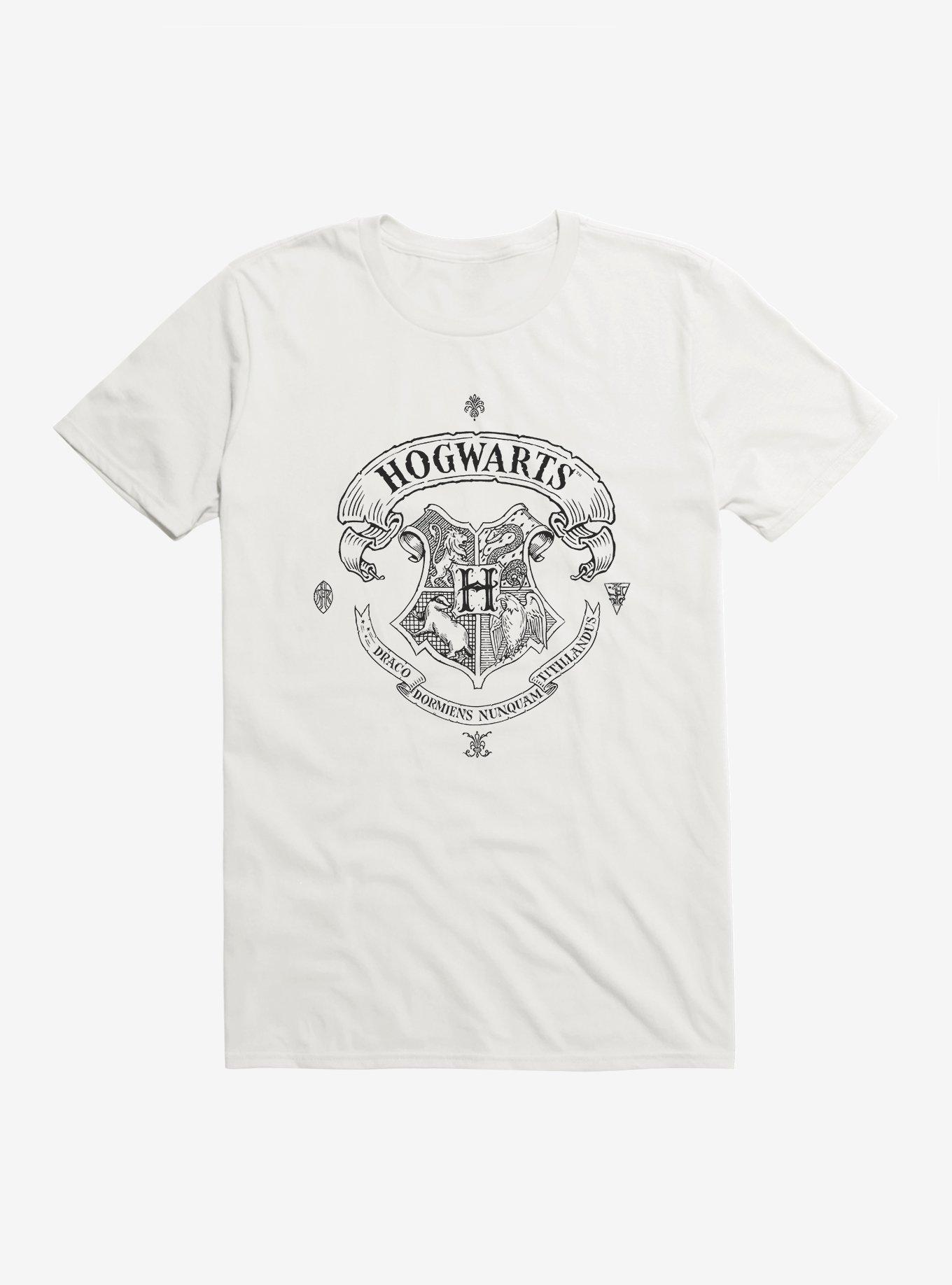 Harry Potter Hogwarts Shield Outline T Shirt Hot Topic