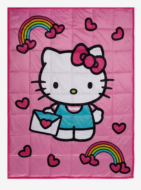 Hello Kitty Hearts & Rainbows Weighted Blanket | Hot Topic