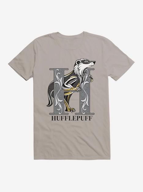 Harry Potter Hufflepuff Classic Geometric Letter T-Shirt - GREY | BoxLunch
