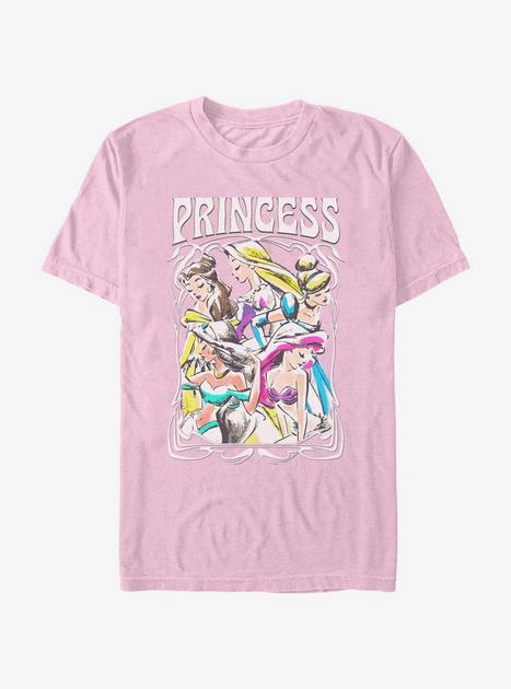 Disney Princesses Retro Princesses Garment Dye T-Shirt - PINK | Hot Topic