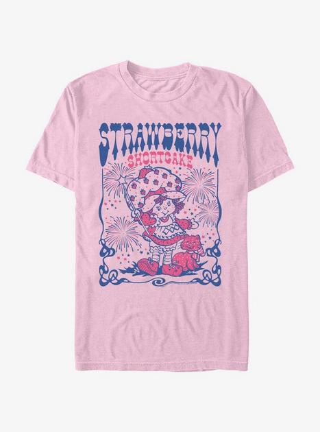 Strawberry Shortcake American Sweetie Garment Dye T Shirt Pink Hot