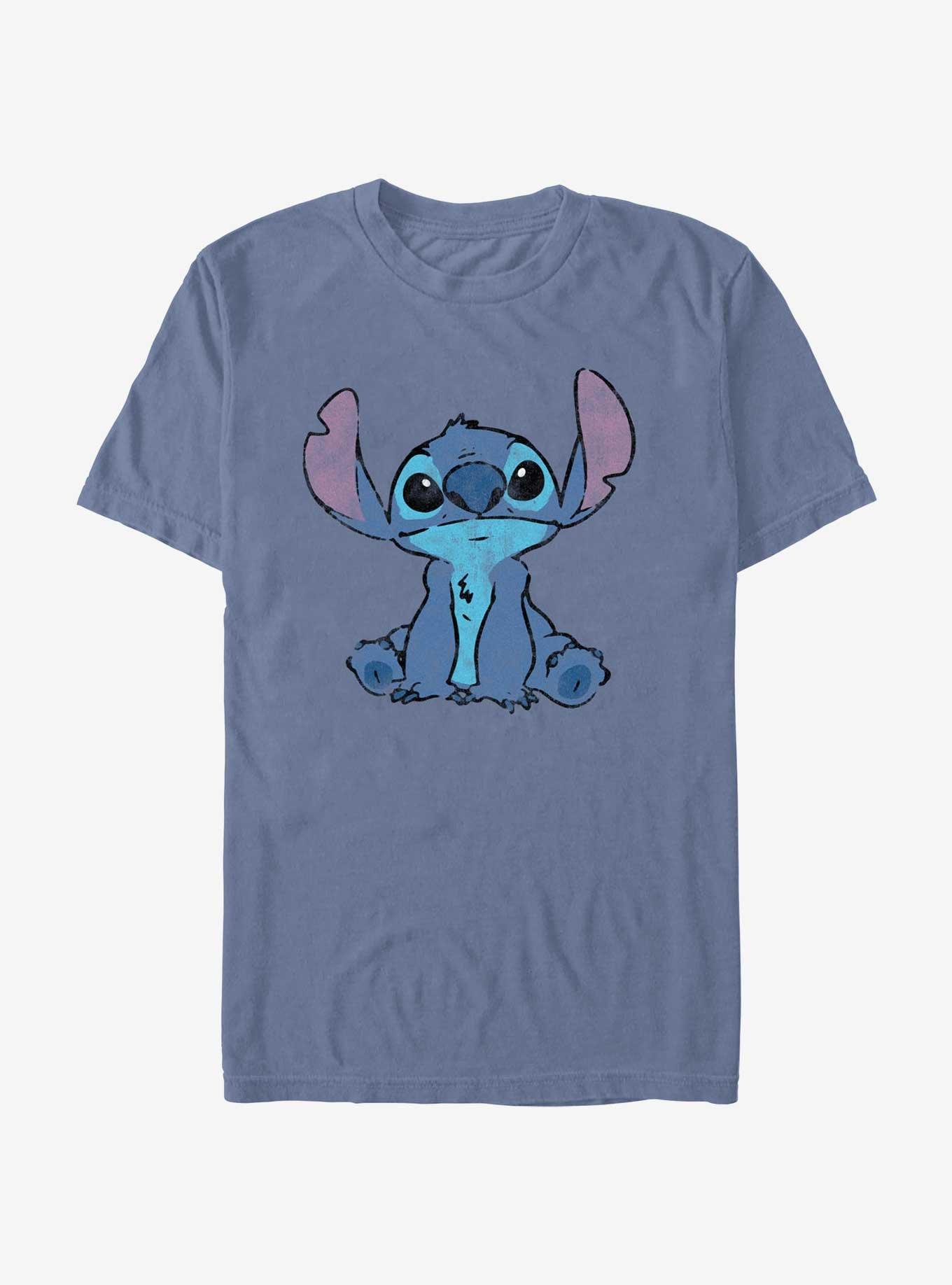 Disney Lilo & Stitch Simply Stitch Garment Dye T-Shirt - BLUE | BoxLunch