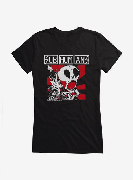 Subhumans Skull Band Logo Girls T-Shirt - BLACK | Hot Topic