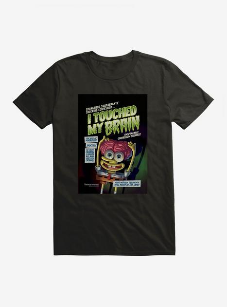 SpongeBob SquarePants I Touched My Brain T-Shirt - BLACK | BoxLunch