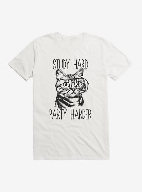 Study Hard Party Harder T-Shirt - WHITE | Hot Topic