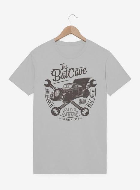 DC Comics Batman The Batcave Garage Black T-Shirt - GREY | BoxLunch