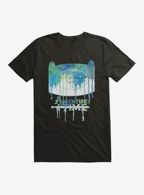 Adventure Time Finn Watercolors Drip T-Shirt | BoxLunch