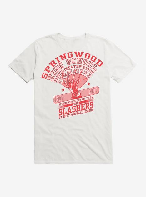 A Nightmare On Elm Street Slashers Varsity Football T-Shirt - WHITE ...