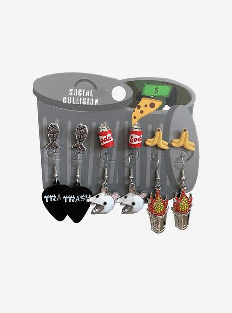 Social Collision Trash Icon Earring Set | Hot Topic