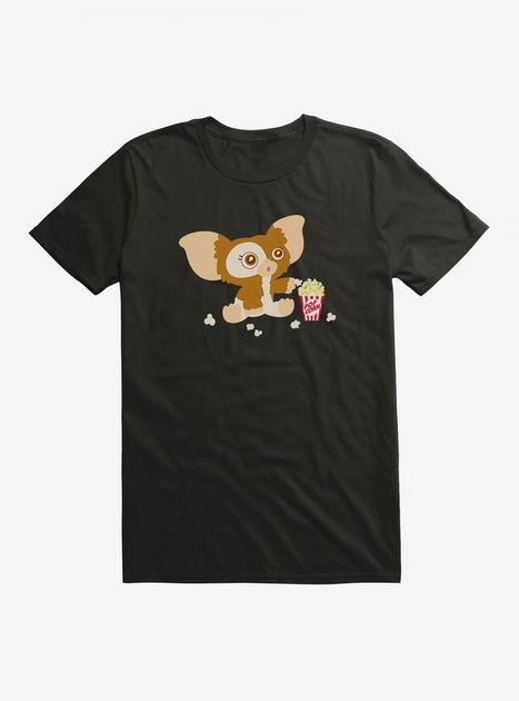 Gremlins Suprised Gizmo Eating Popcorn T-Shirt - BLACK | Hot Topic
