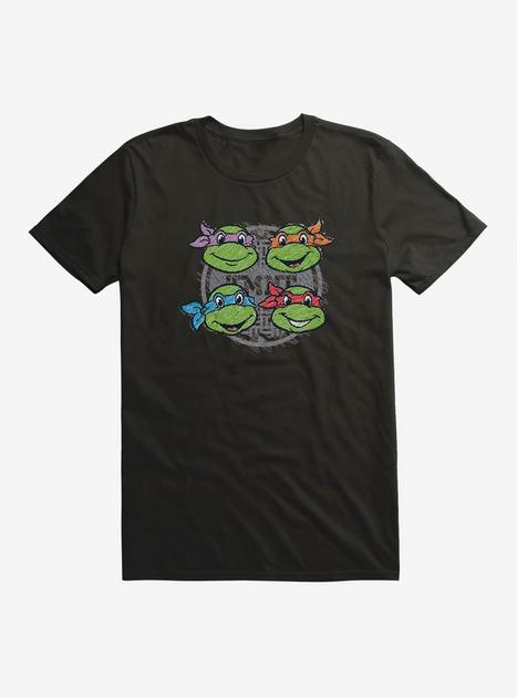 Teenage Mutant Ninja Turtles Chalk Lines Character Faces T-Shirt | BoxLunch