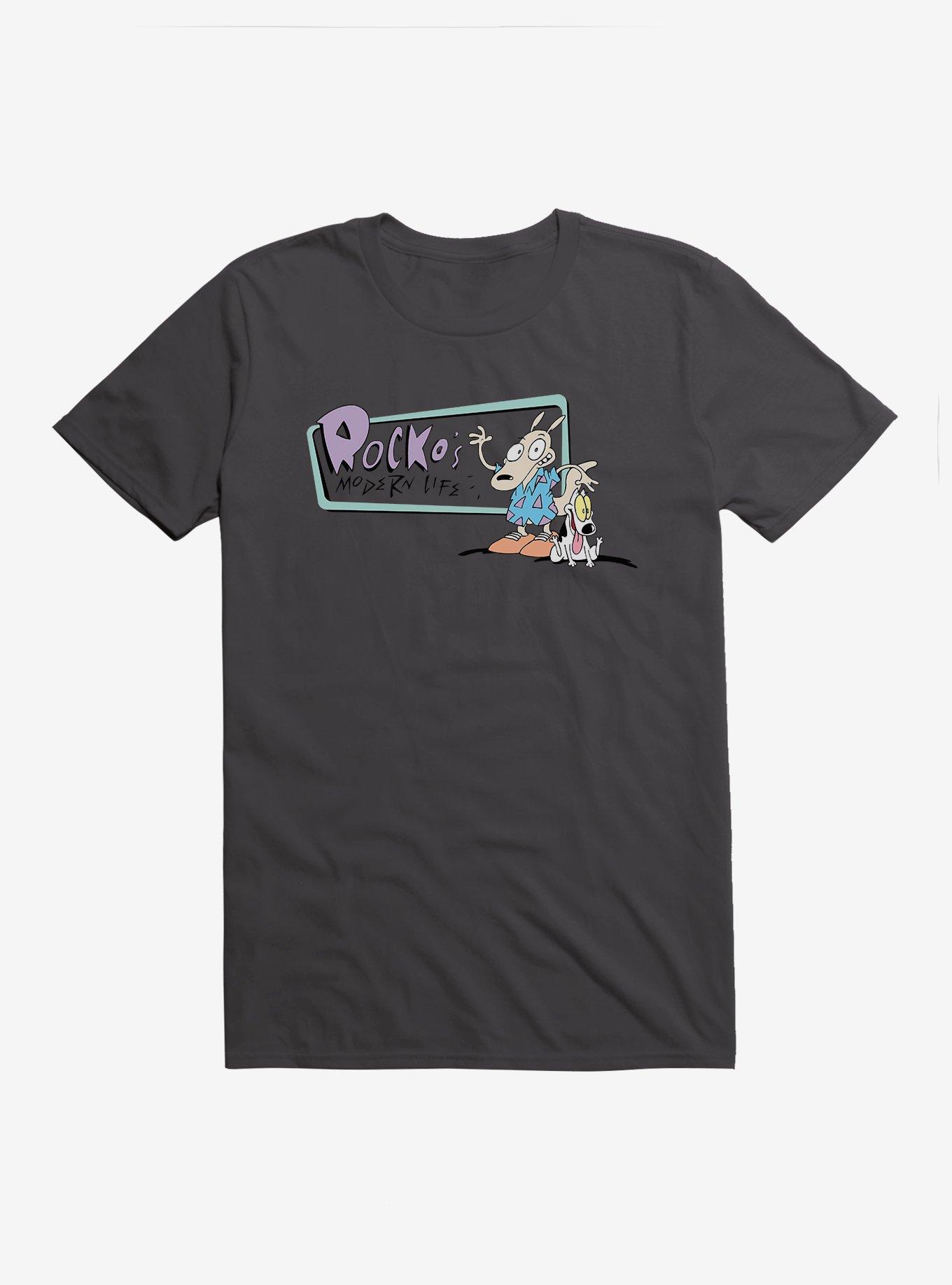 Rocko's Modern Life Rocko And Spunky Logo T-Shirt - GREY | BoxLunch