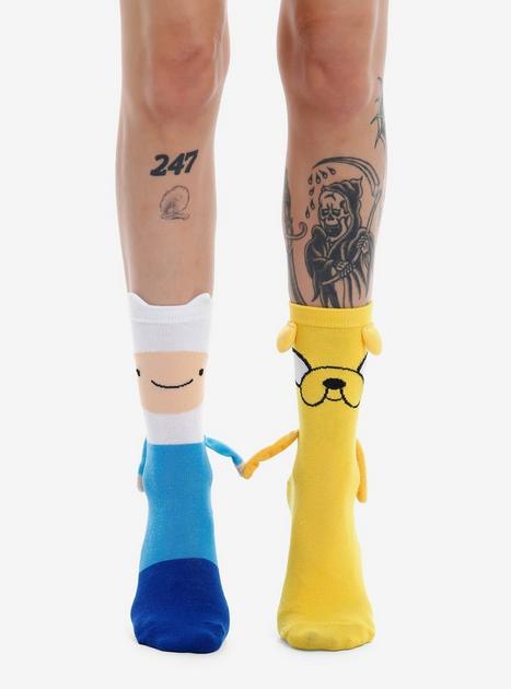 Adventure Time Magnetic Arms Mismatch Crew Socks | Hot Topic