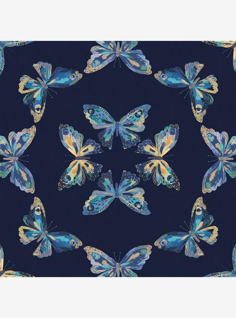 EttaVee Papillon Blue Peel & Stick Wallpaper | BoxLunch