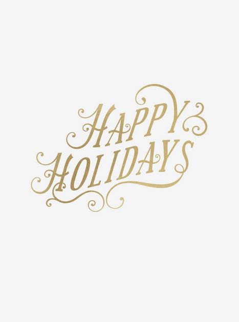 Happy Holidays Gold Metallic Ink Wall Decals | Hot Topic