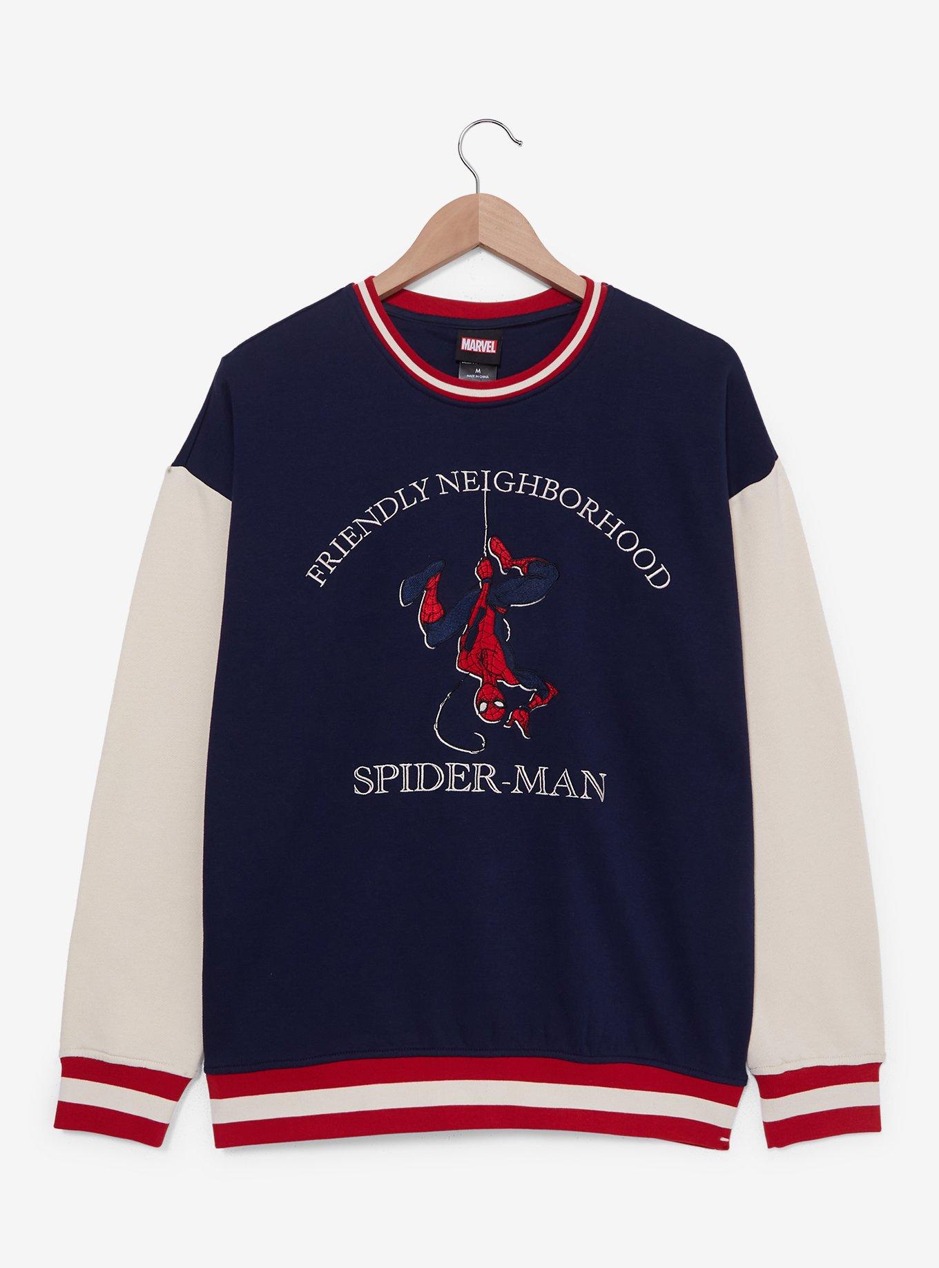 Marvel Spider Man Portrait Color Block Corduroy Crewneck — Boxlunch