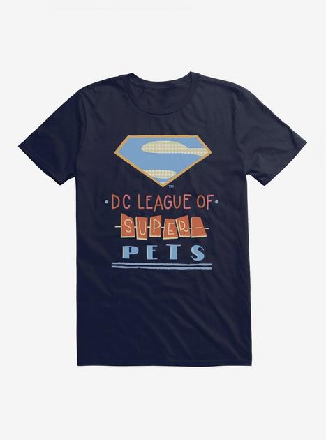 DC League of Super-Pets Logo Stacked Story Book T-Shirt - BLUE | Hot Topic