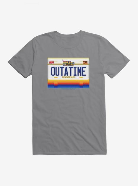 Back To The Future OutATime License Plate T-Shirt - GREY | Hot Topic