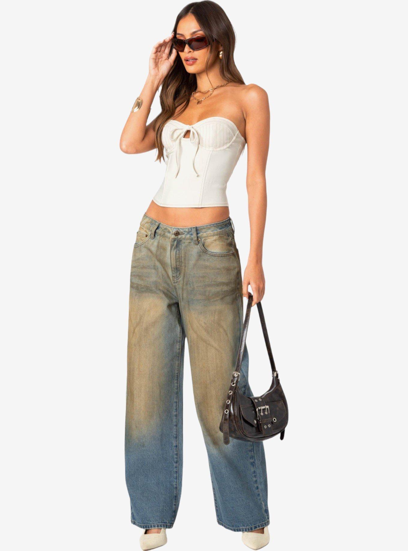 Edikted Muddy Washed Low Rise Jeans | Hot Topic