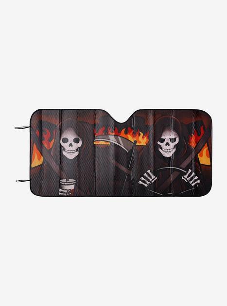 Grim Reaper Flames Sun Shade | Hot Topic