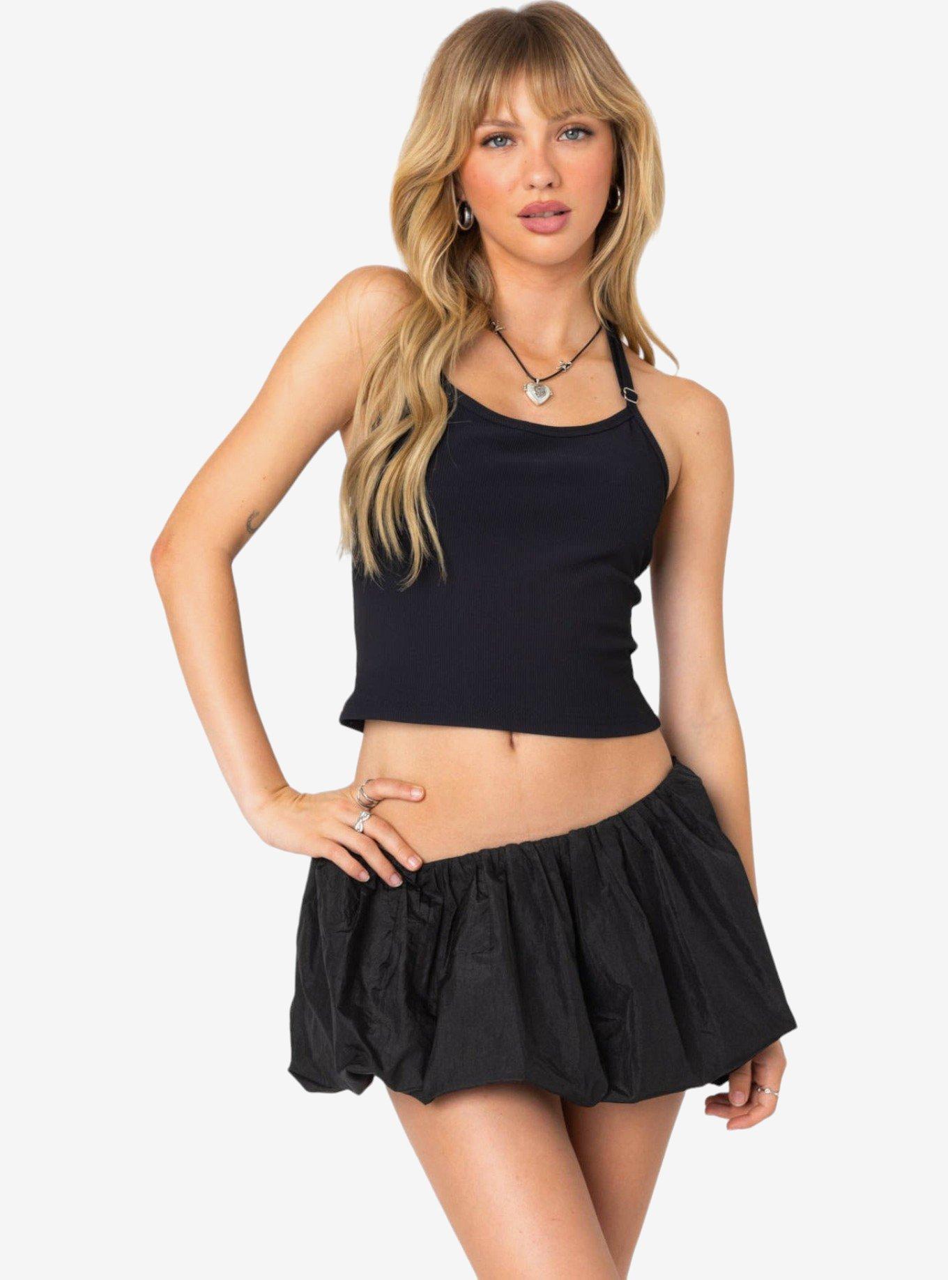 Edikted Adjustable Ribbed Halter Top | Hot Topic