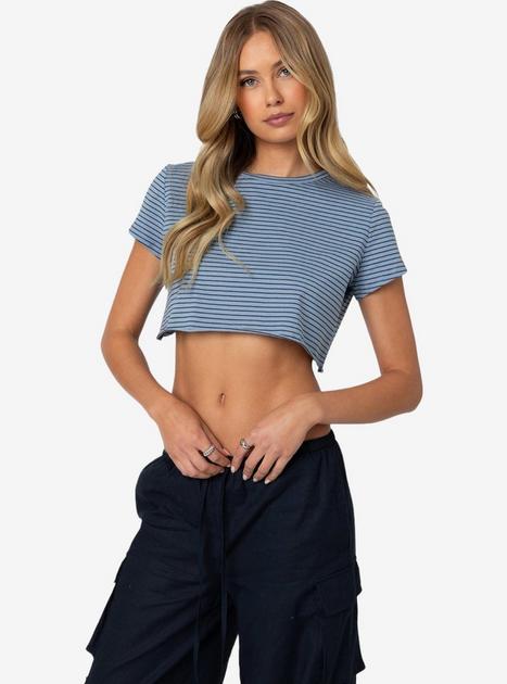 Edikted Stripey Cropped T Shirt | Hot Topic
