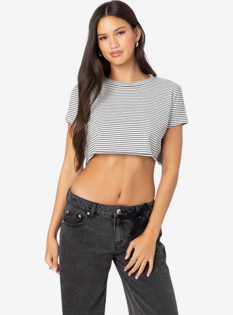 Edikted Stripey Cropped T Shirt | Hot Topic
