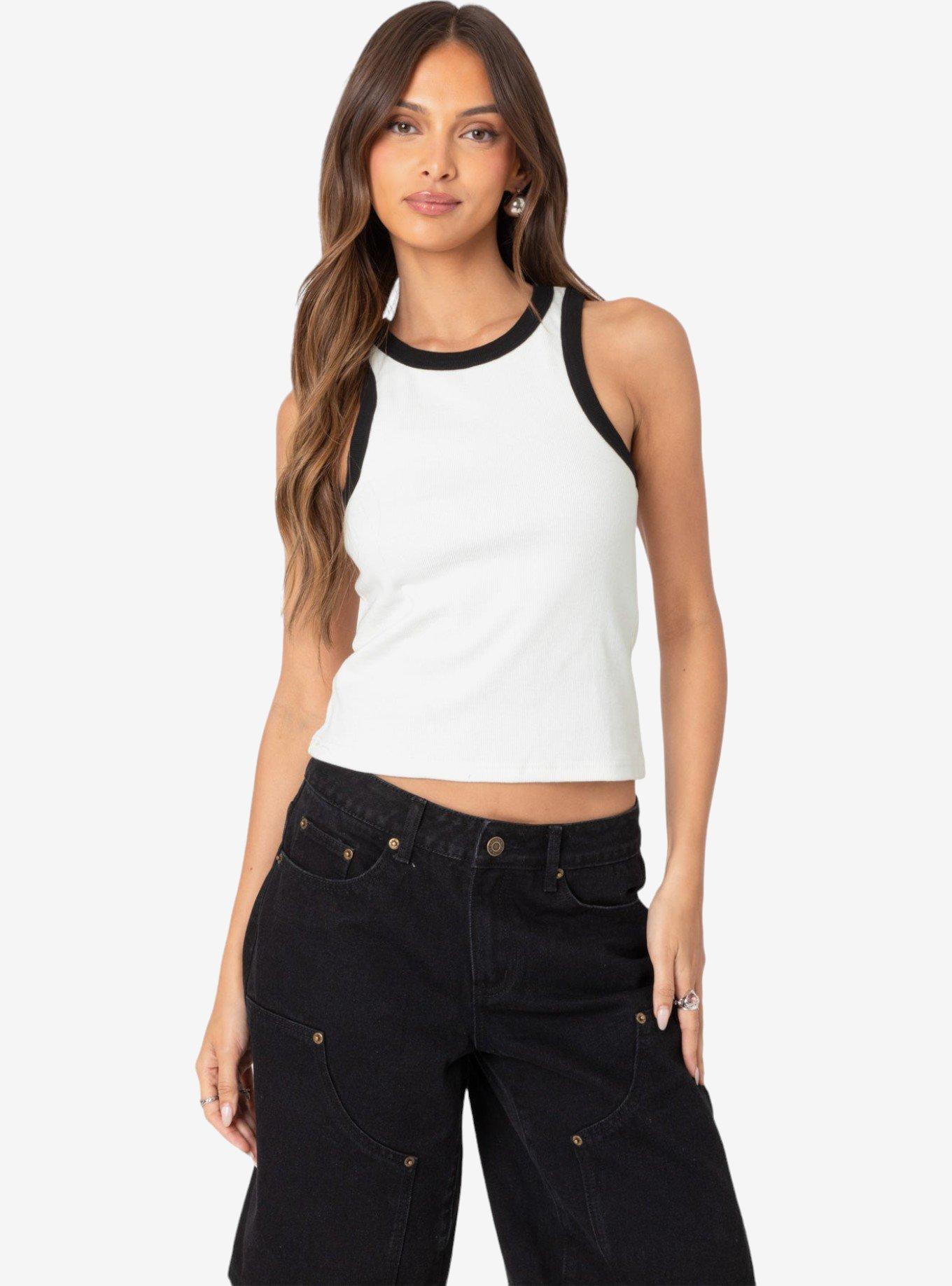 Edikted Wes Contrast Ribbed Tank Top | Hot Topic