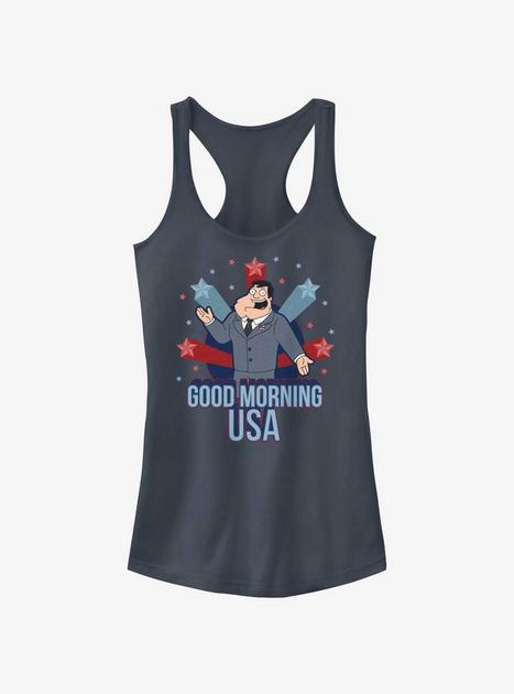 American Dad Good Morning Usa Girls Tank Blue Hot Topic