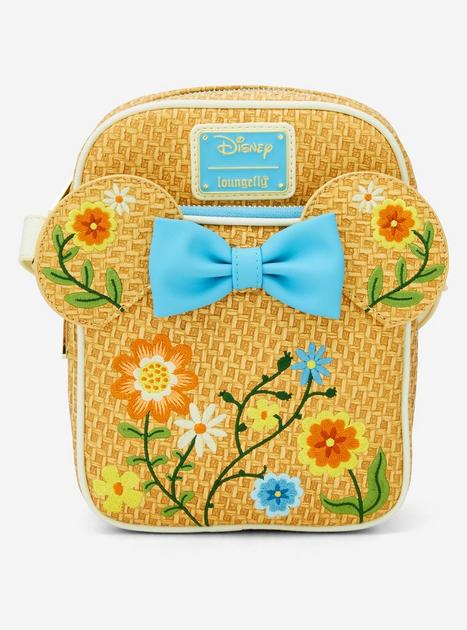 Loungefly Disney Minnie Mouse Raffia Floral Ears Crossbody Bag ...