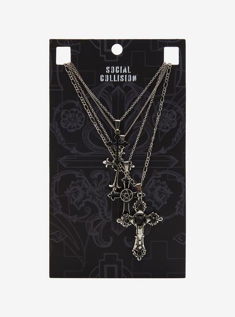 Social Collision Gothic Cross Pendant Necklace Set | Hot Topic