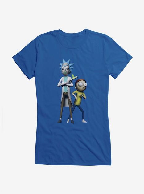Rick And Morty Pose FIgures Girls T-Shirt - BLUE | Hot Topic