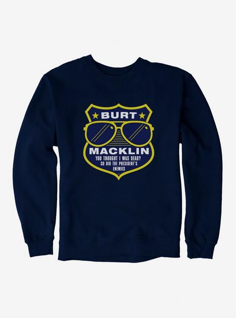 Parks And Recreation Burt Macklin Badge Sweatshirt - BLUE | Hot Topic