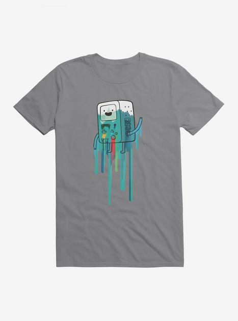 Adventure Time BMO Paint Drip T-Shirt - GREY | Hot Topic