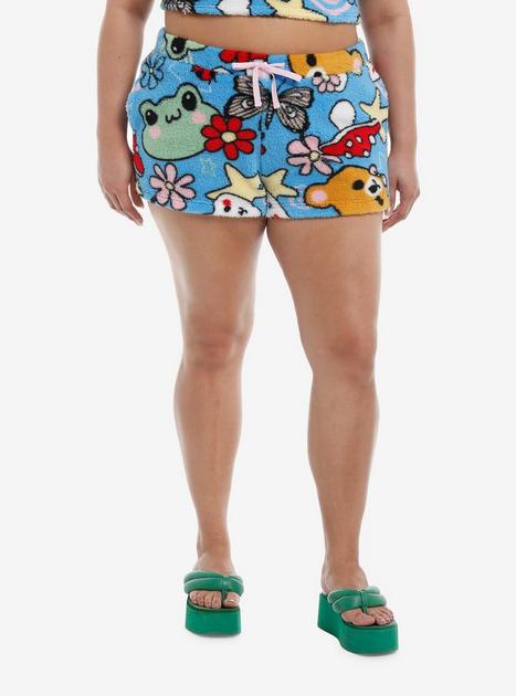 Sweet Society Colorful Critter Fuzzy Girls Lounge Shorts Plus Size ...