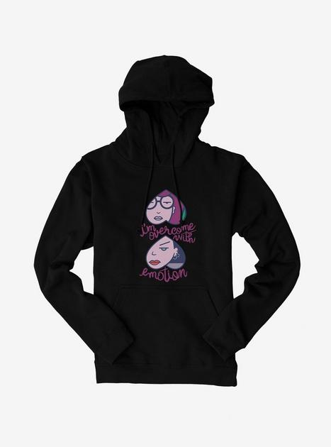 Daria Overcome with Emotion BFF Hearts Hoodie - BLACK | Hot Topic