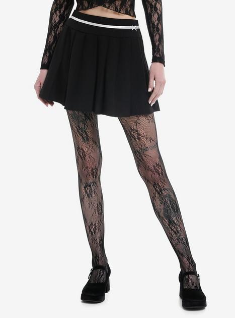 Sweet Society Black And White Ribbon Pleated Skirt Hot Topic