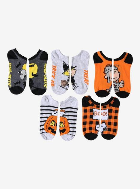Peanuts Halloween Fang-Tastic No-Show Socks 5 Pair | Hot Topic