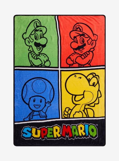 Super Mario Character Grid Throw Blanket | Hot Topic