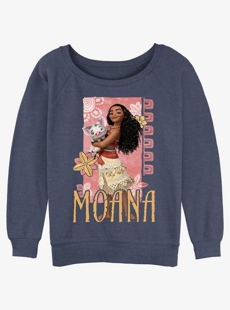 Disney Moana With Pua Girls Slouchy Sweatshirt - BLUE | Hot Topic