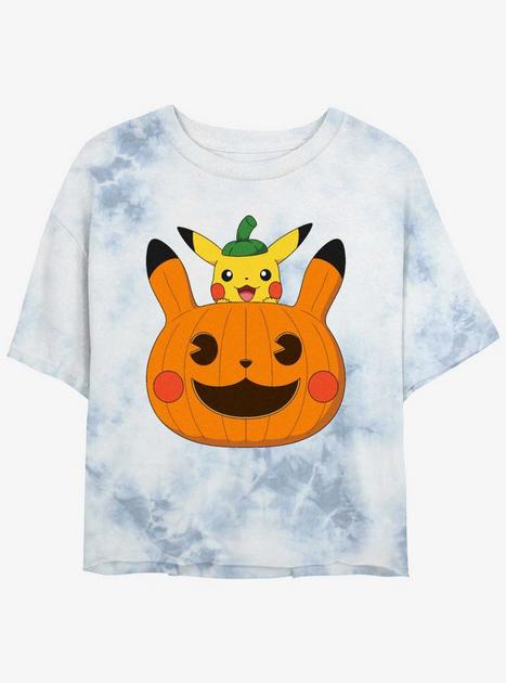 Pokemon Pumpkin Pikachu Girls Tie-Dye Crop T-Shirt - MULTI | Hot Topic