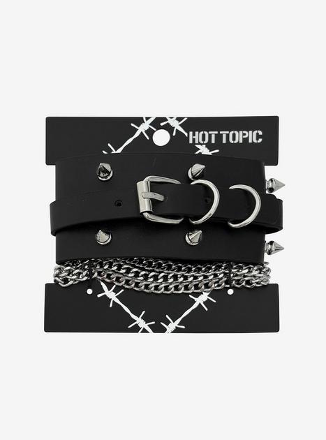 Multi Length Spike & Buckle Wrist Cuff | Hot Topic