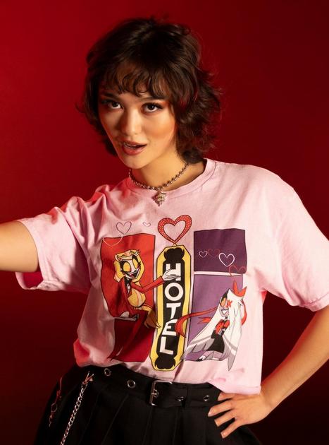 Hazbin Hotel Charlie & Vaggie Tie-Dye Girls Crop T-Shirt | Hot Topic